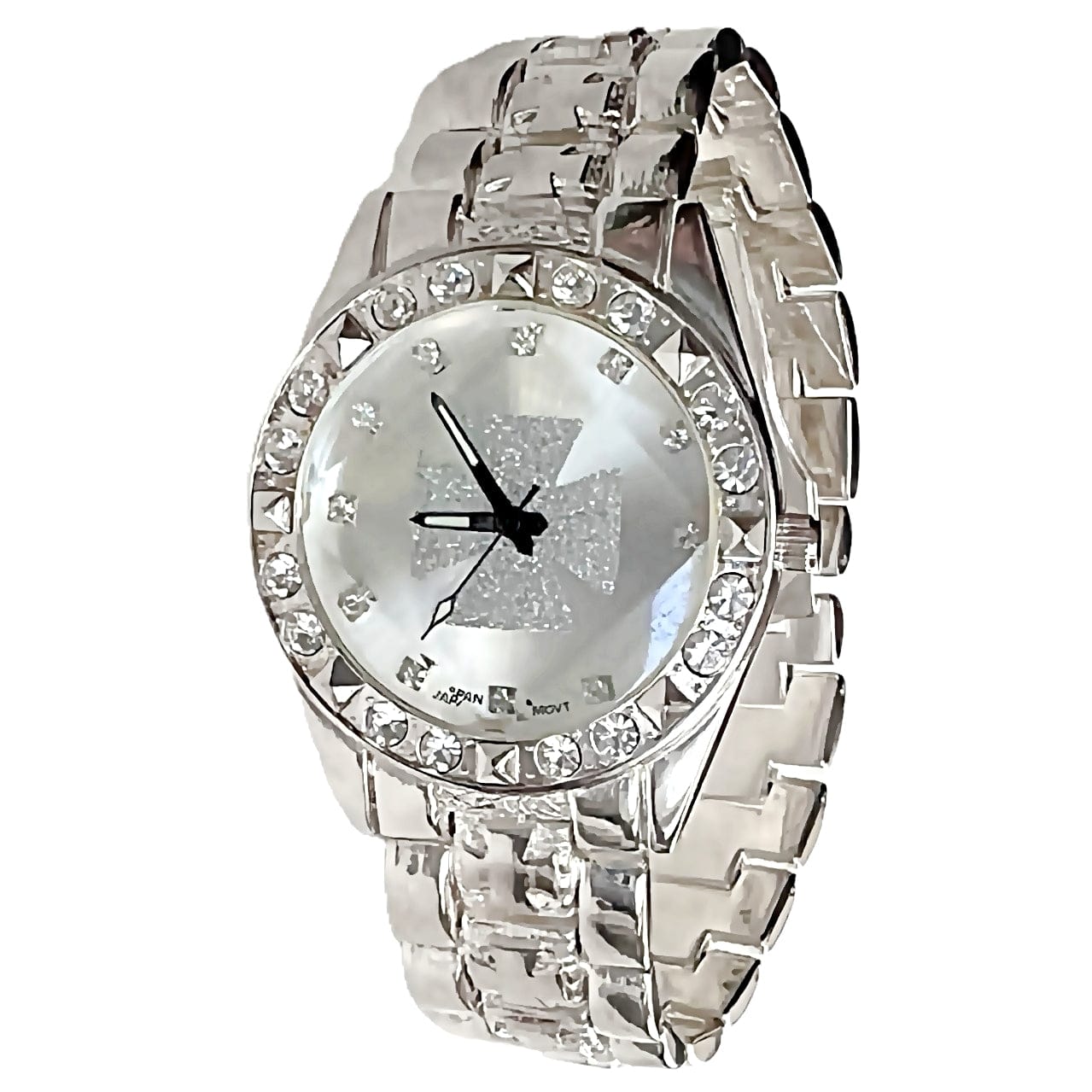 Knights Templar Iron Celtic Maltese Cross Silver Dial Watch Silver Ton