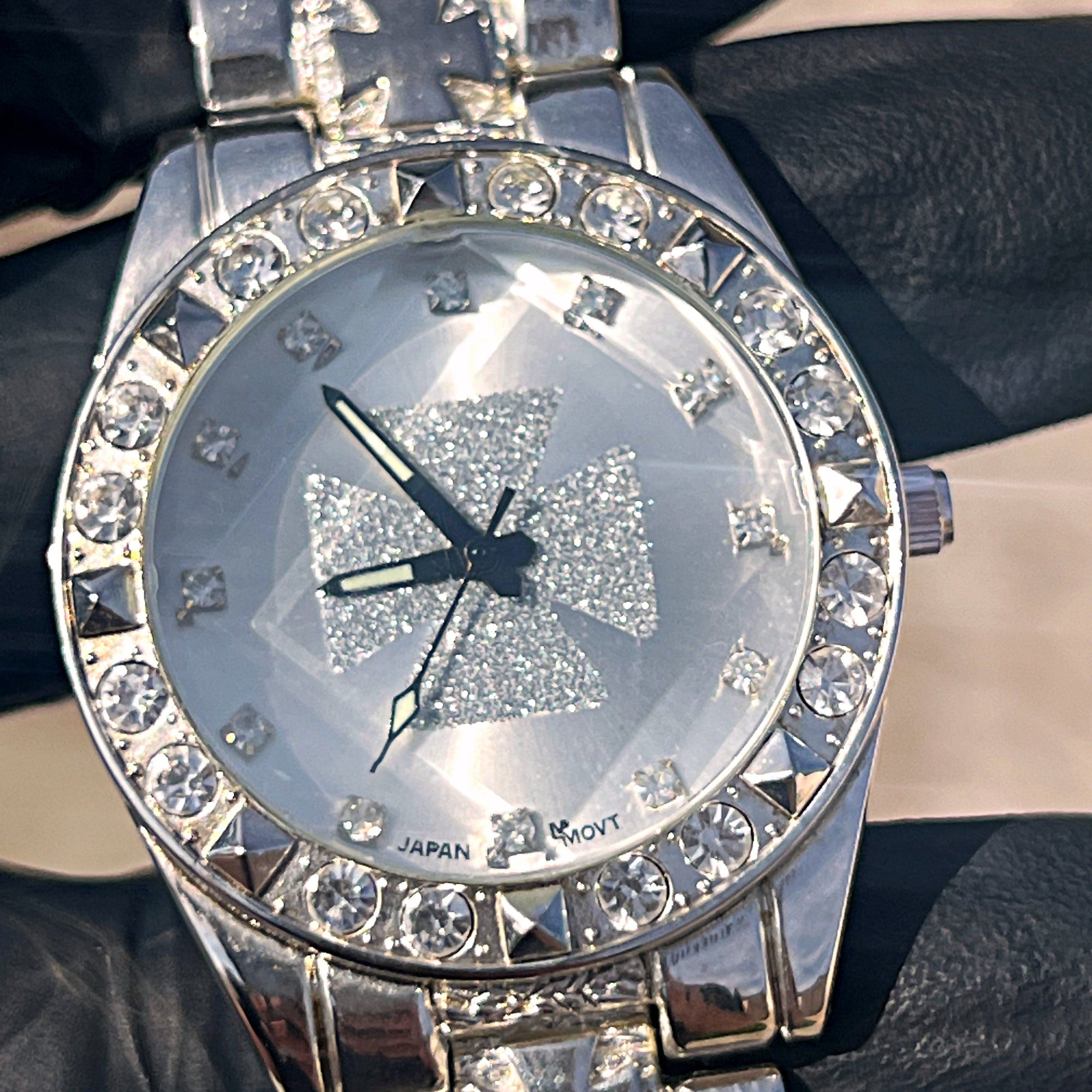 Knights Templar Iron Celtic Maltese Cross Silver Dial Watch Silver Ton