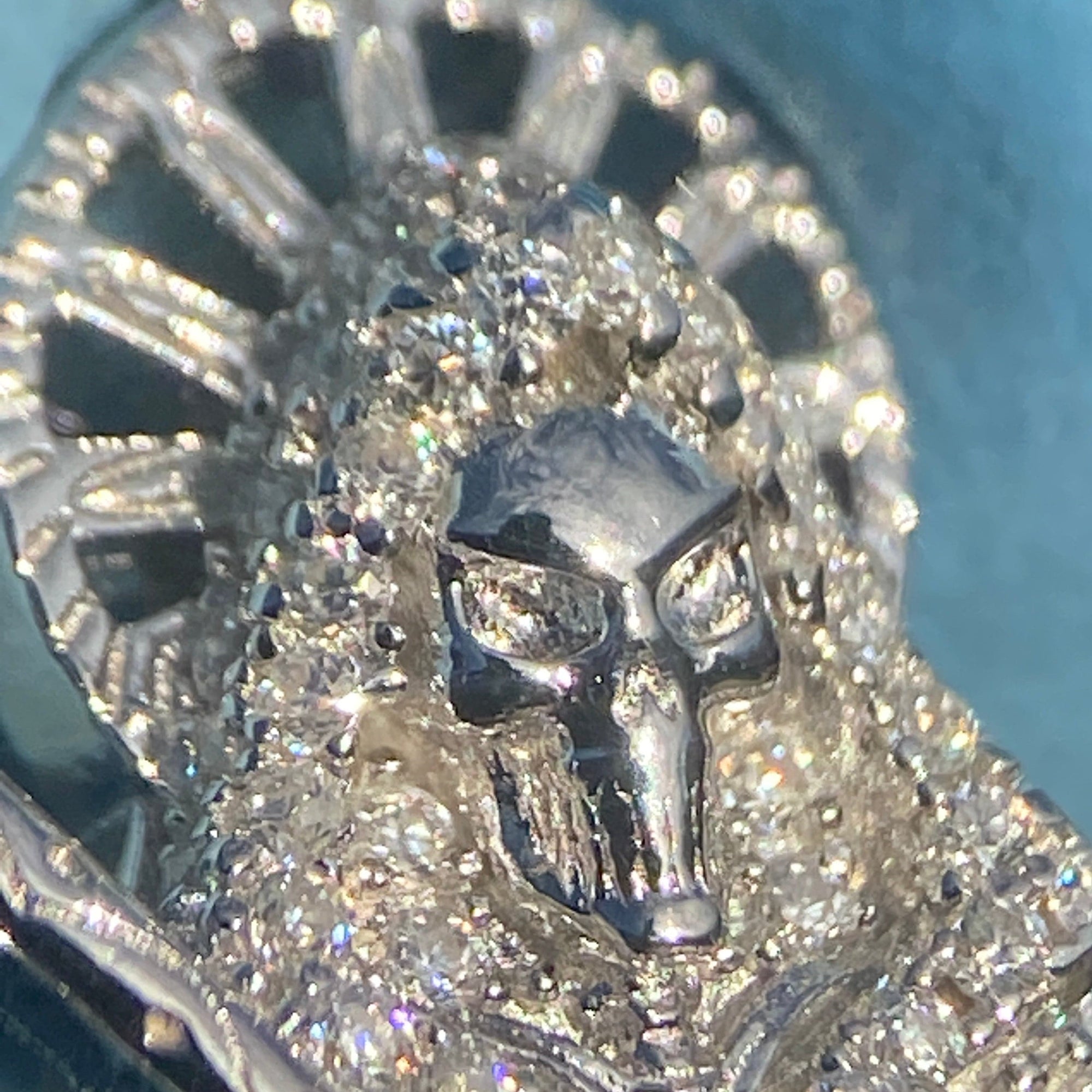 La Santa Muerte Moissanite 925 Silver Holy Death Grim Reaper Charm