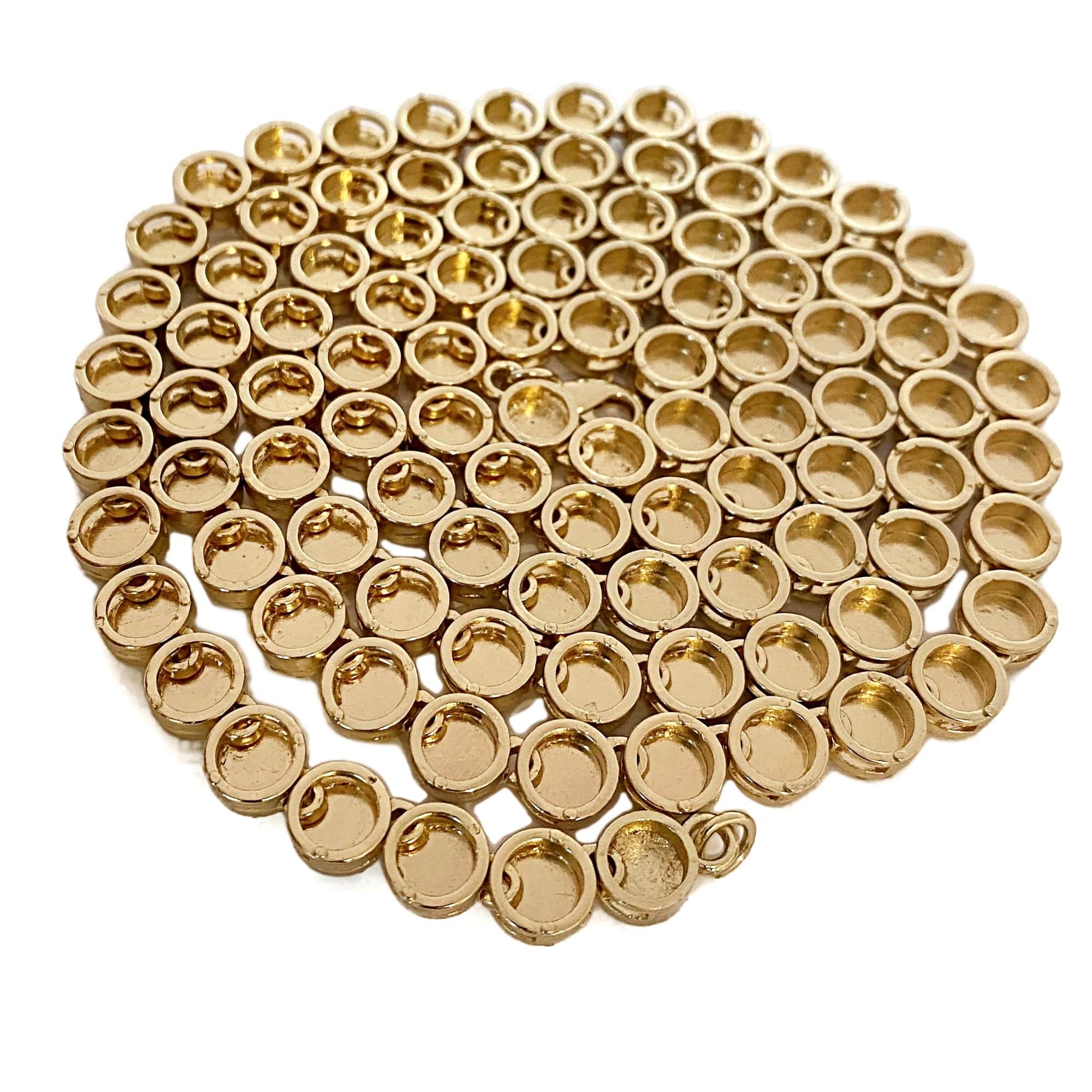 Men's Flower Cluster Chain Flooded Out Bling Iced Gold Finish 1 Row 36