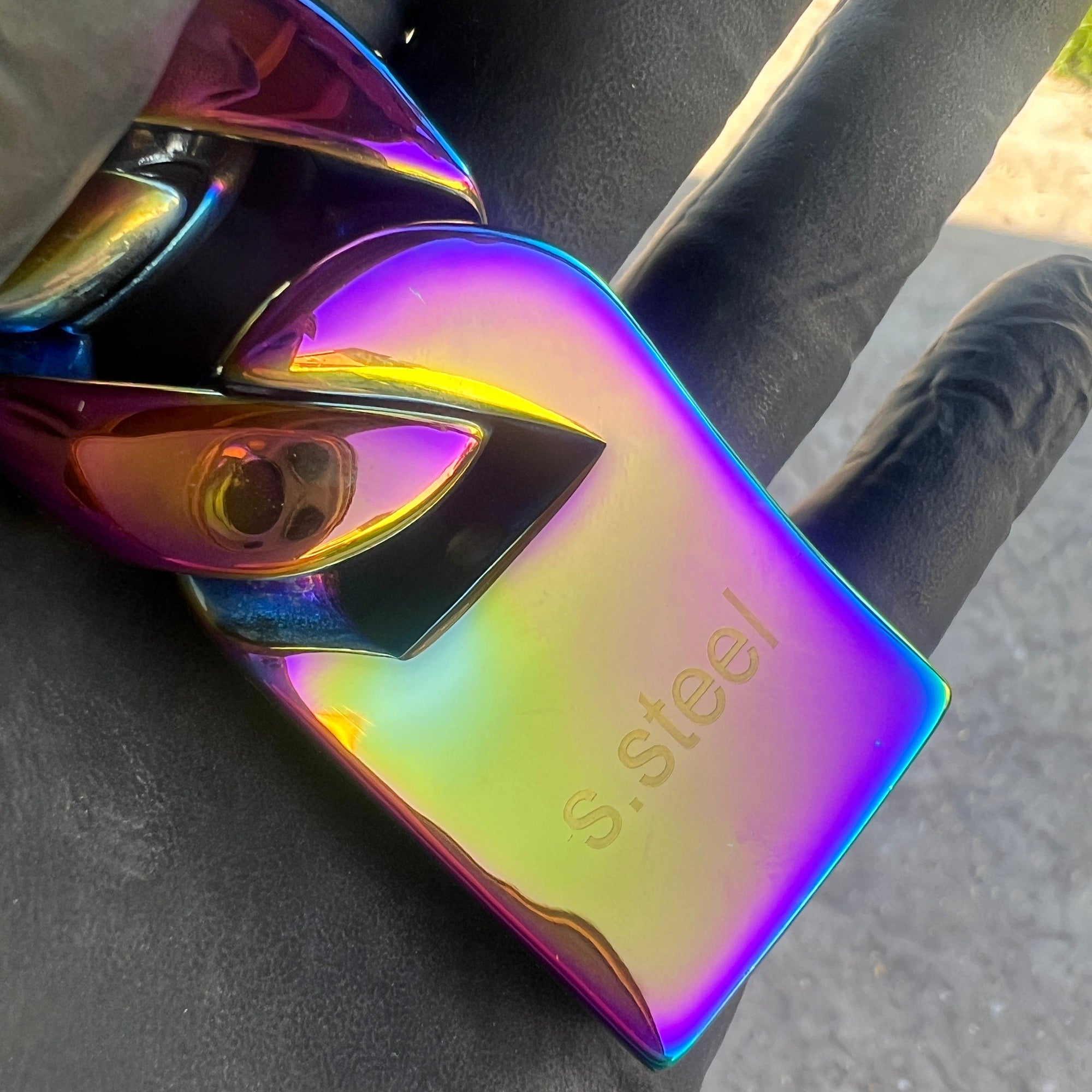 Men's Huge Cuban Chain Multicolor Rainbow Stainless Steel 30MM 28"