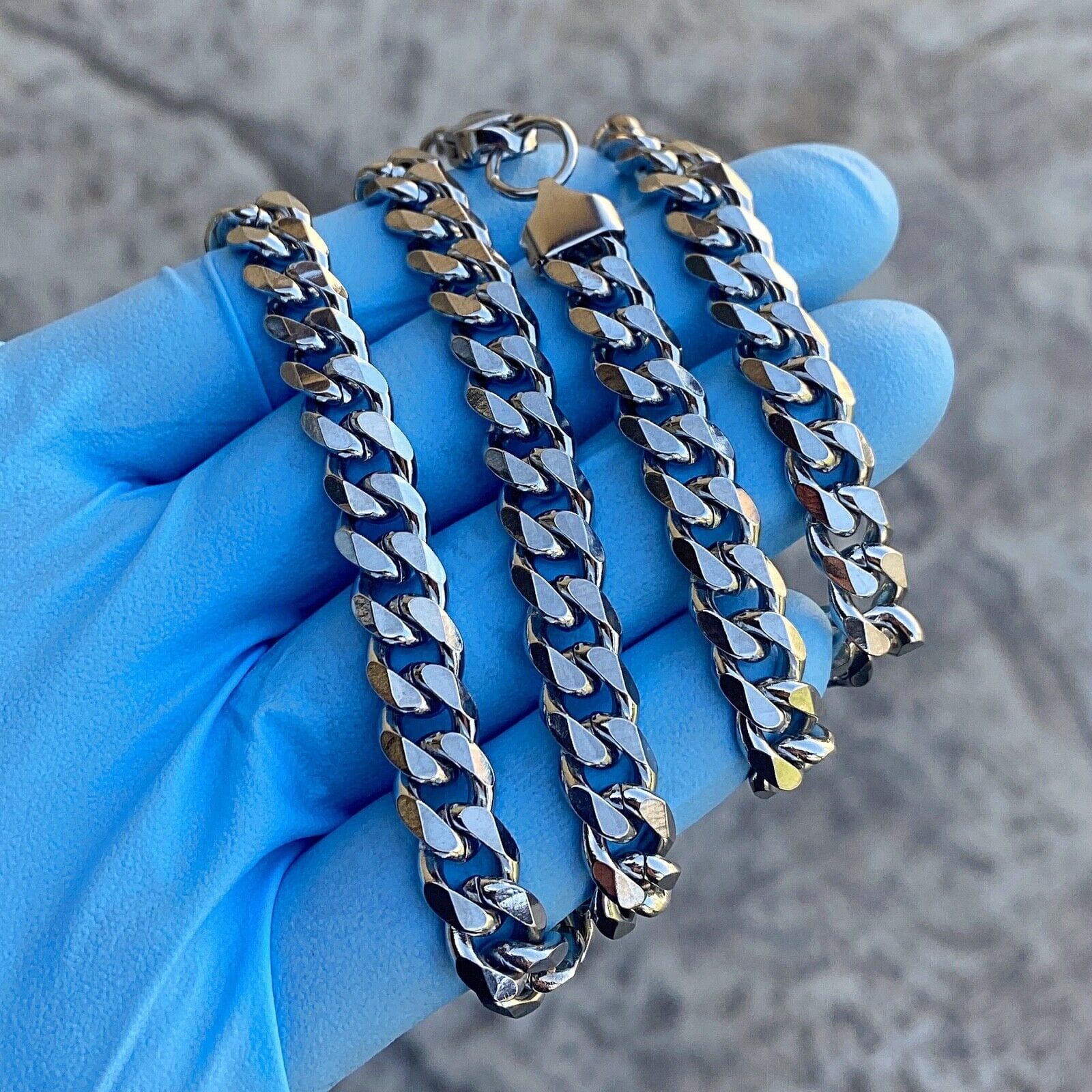 Miami Cuban Curb Link Stainless Steel Hip Hop Chain Necklace 9MM Thick