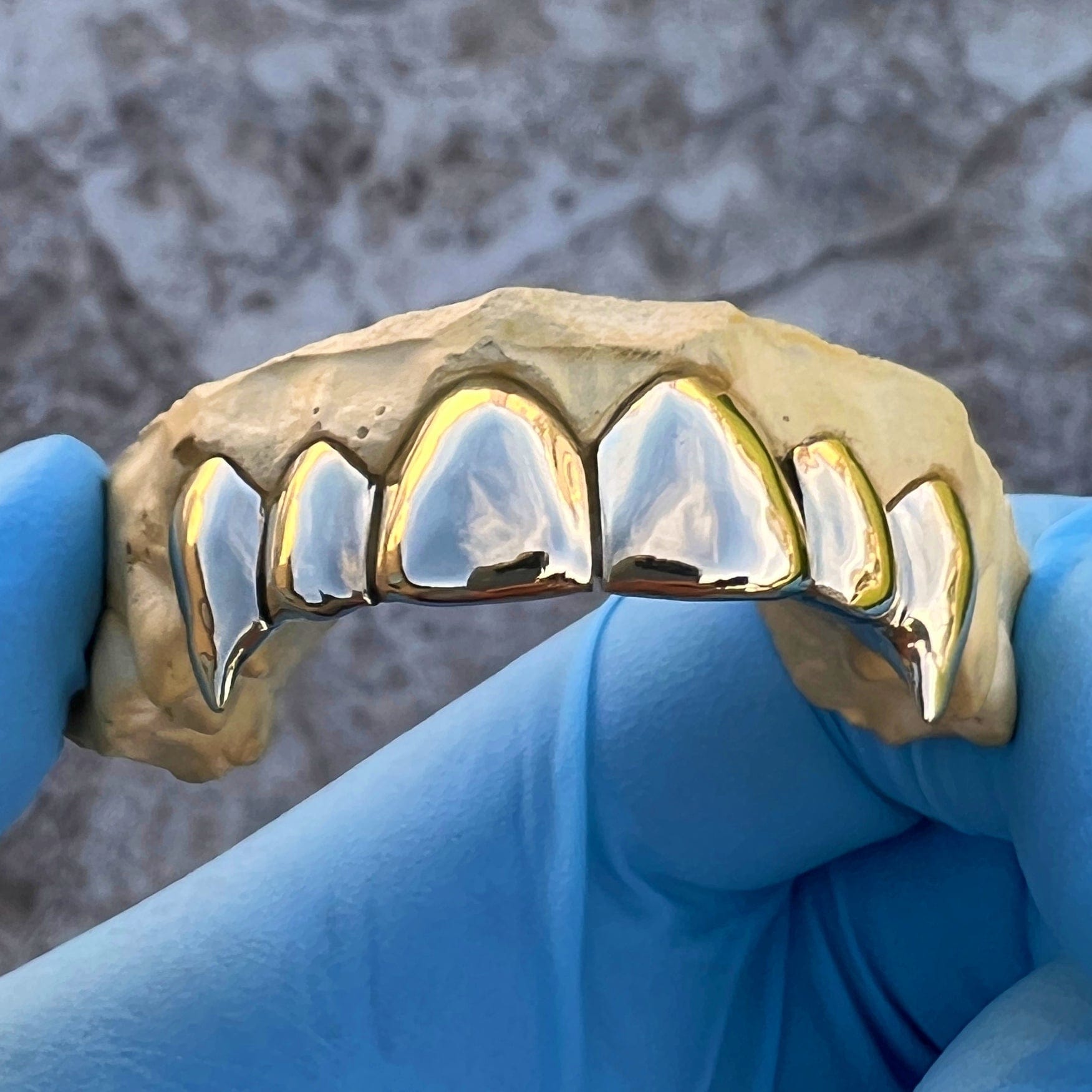 Real 10K Gold Vampire Single Caps Perm Look Teeth Fangs Custom Grillz