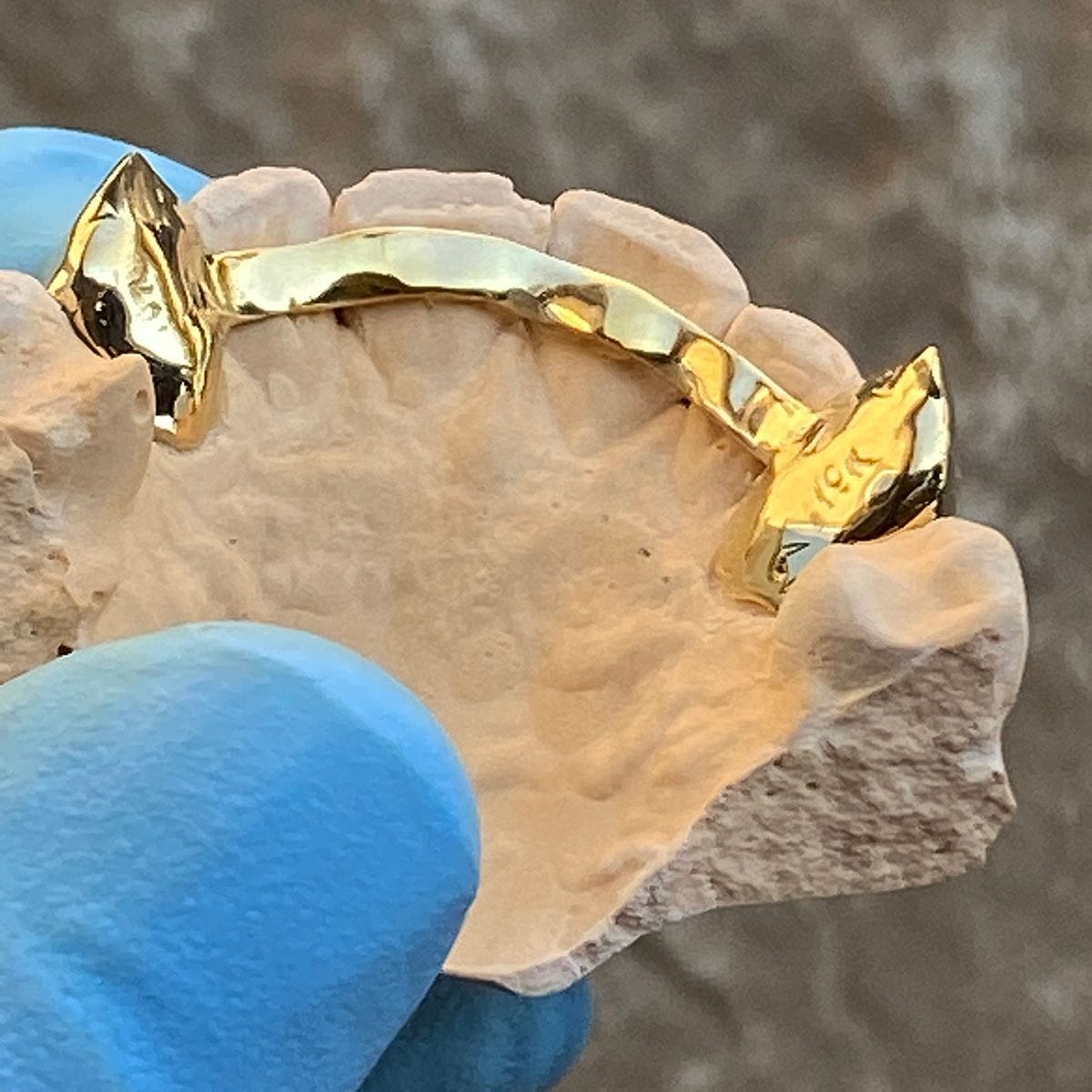 Real 10k Gold Vampire Teeth Vampire Canine Fangs Custom Grillz