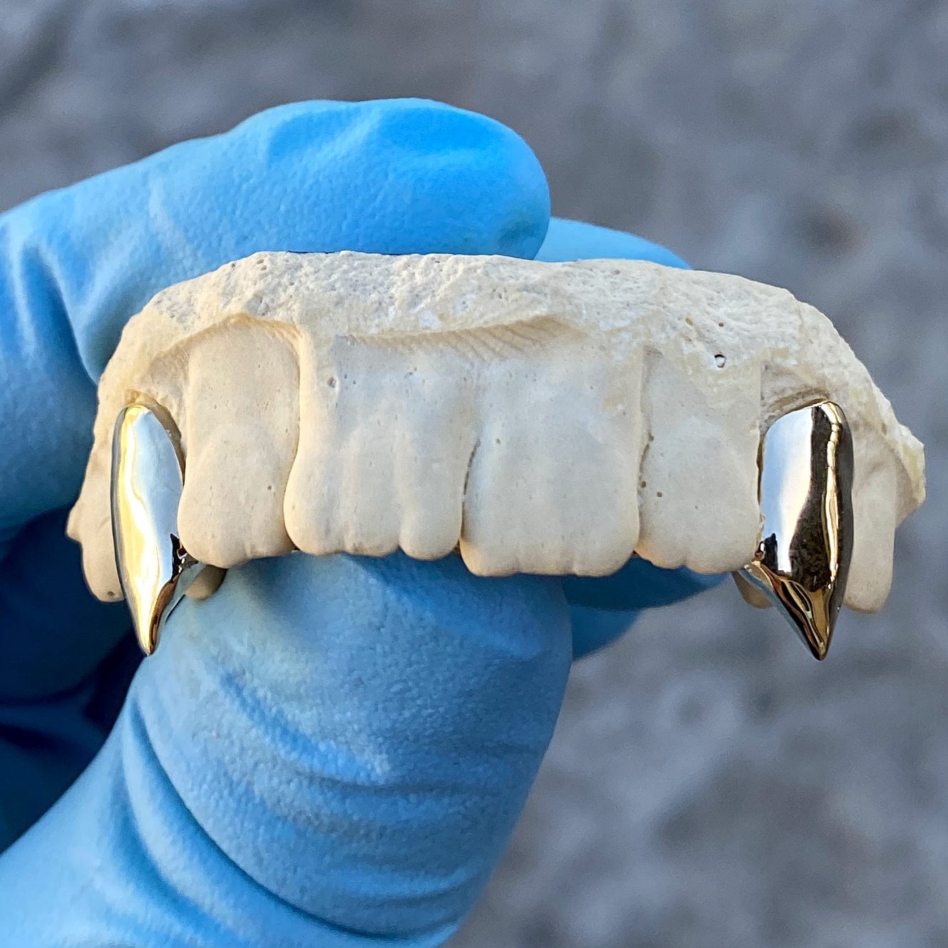 Real 10k Gold Vampire Teeth Vampire Canine Fangs Custom Grillz