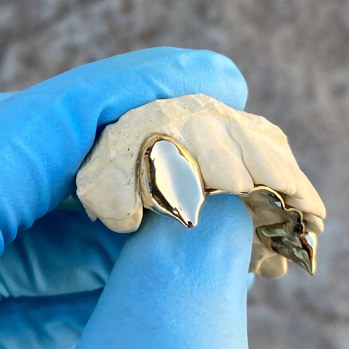 Real 10k Gold Vampire Teeth Vampire Canine Fangs Custom Grillz