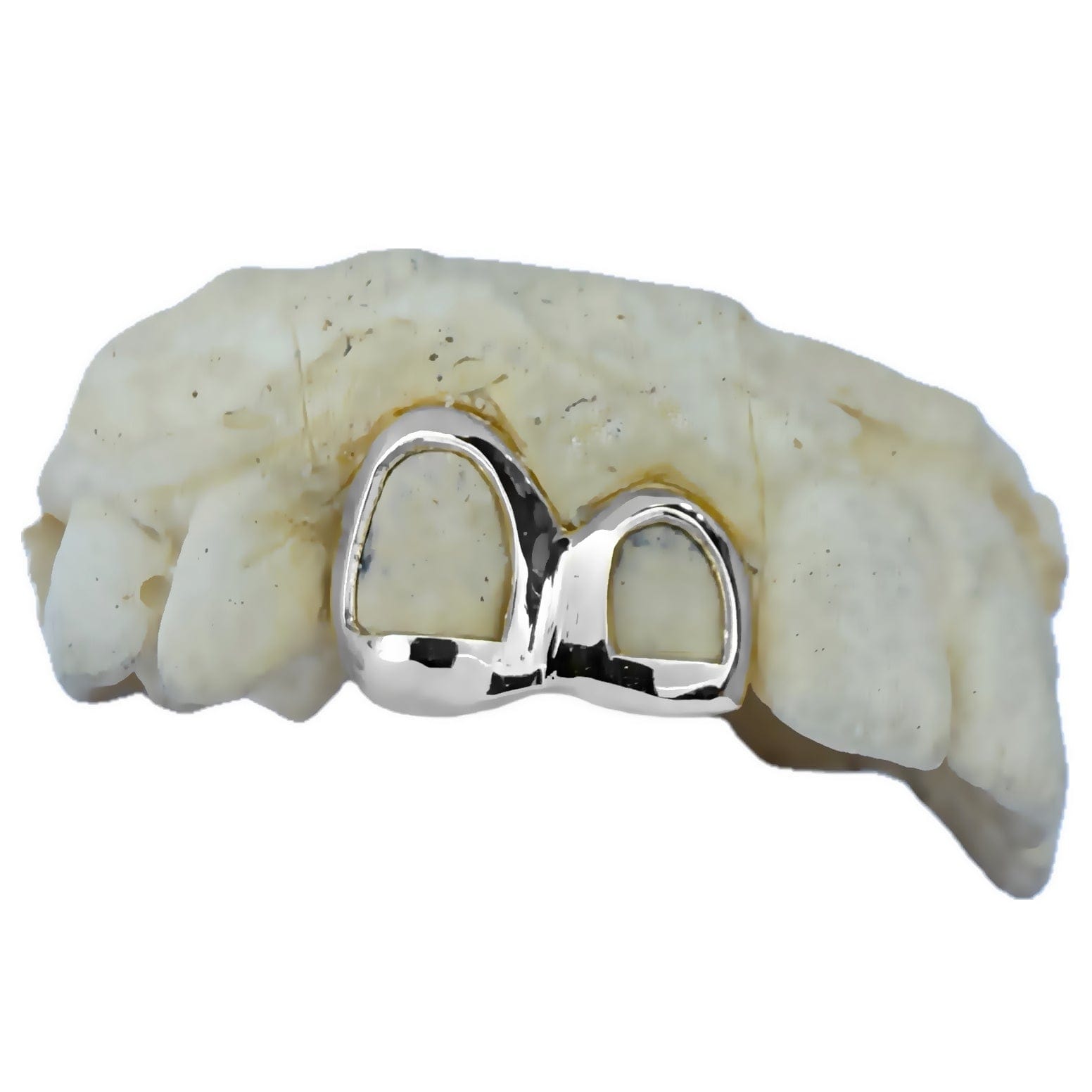 Real 10K White Gold Double Side Canine Open Face Caps Custom Grillz