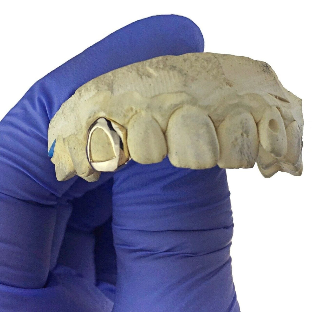 Real 14K Gold Open Face Canine Custom Tooth Cap Custom Grillz