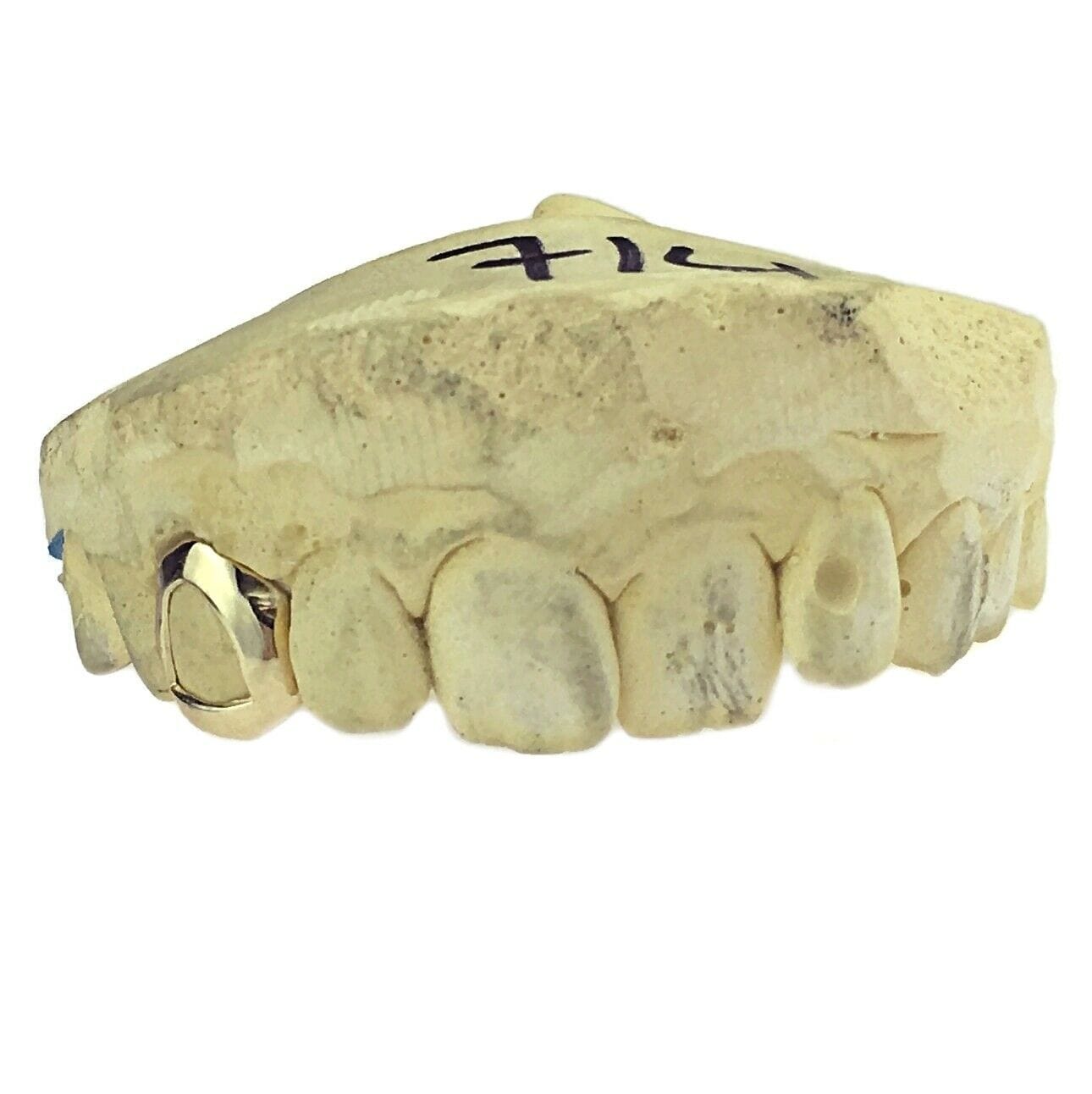 Real 14K Gold Open Face Canine Custom Tooth Cap Custom Grillz