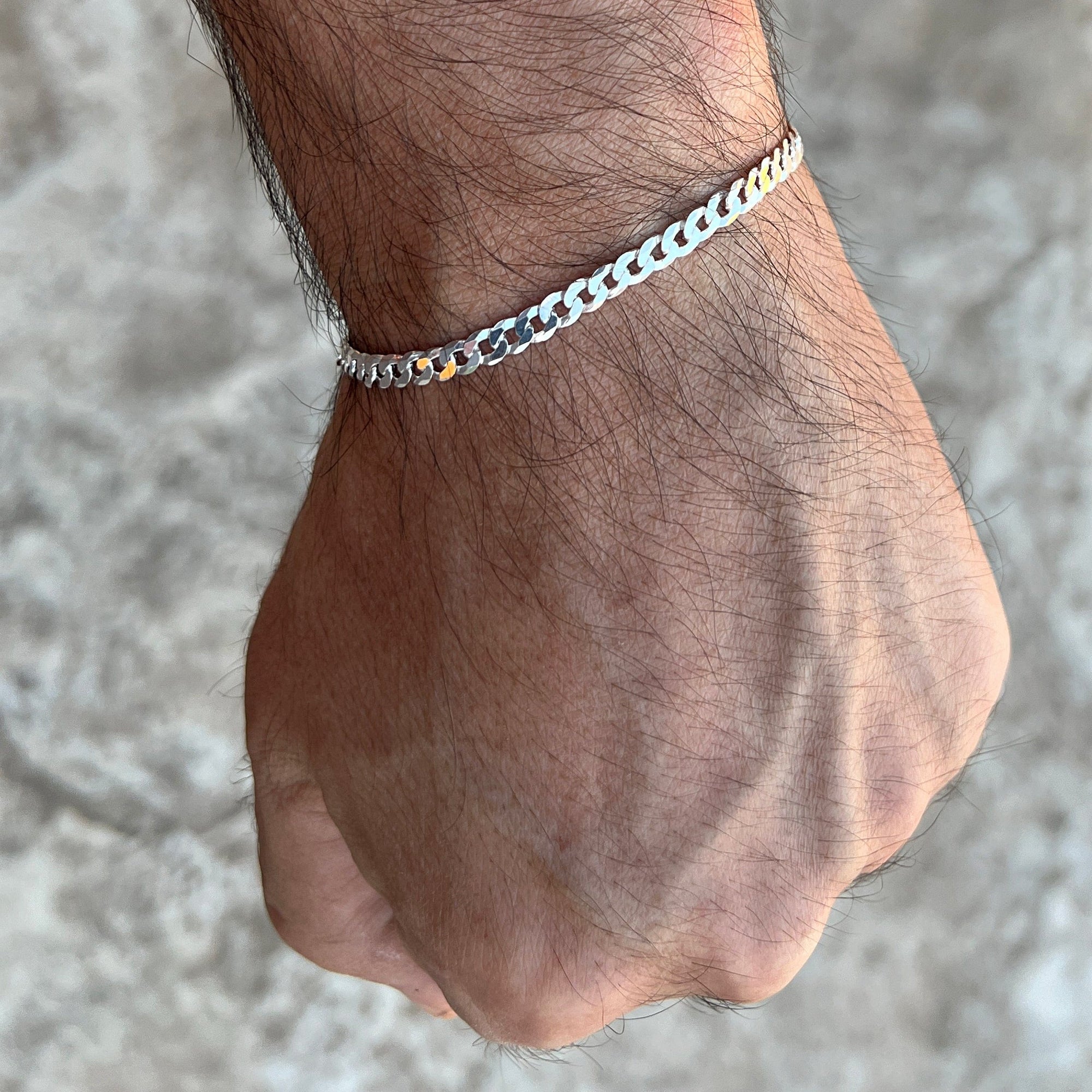 Real 925 Sterling Silver Italy Flat Cuban Link Chain Bracelet 5MM (7"-