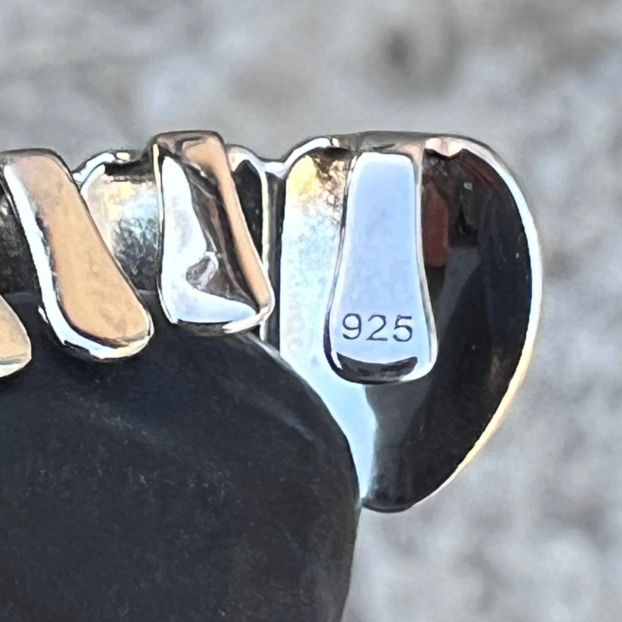 Real Solid 925 Sterling Silver White Enamel Bottom Six Teeth Grillz