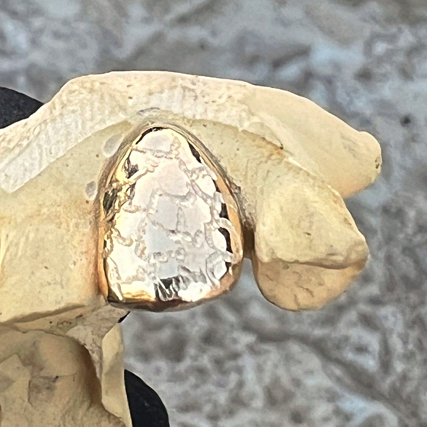 Real Solid Gold Nugget 10K Gold Single Cap Custom Grillz