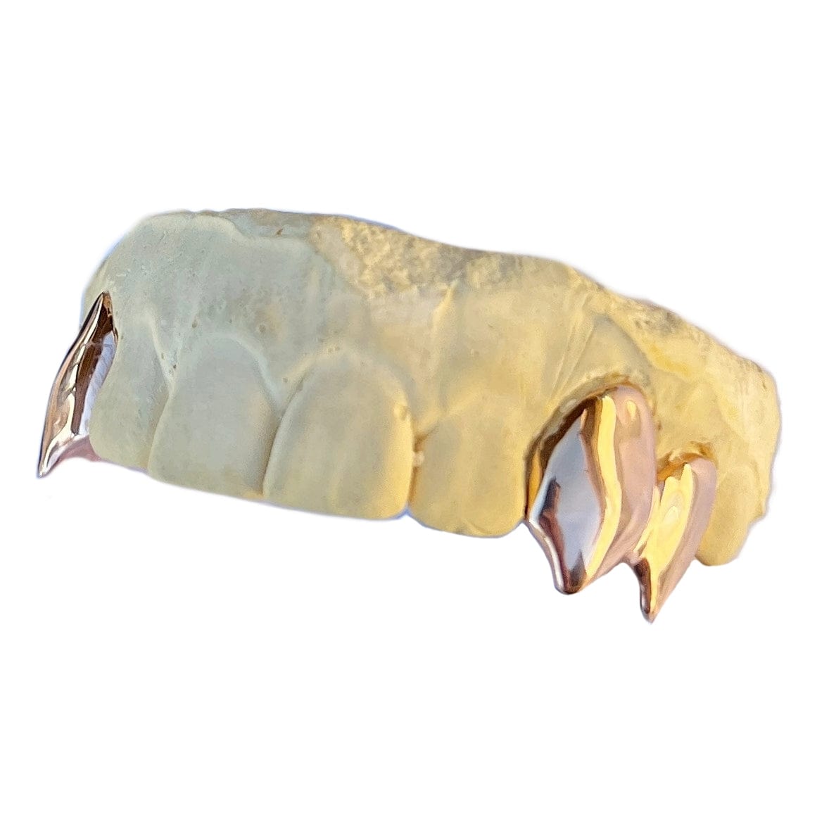 Rose Gold Plated over 925 Silver Custom Double Teeth Vampire Fangs Gri