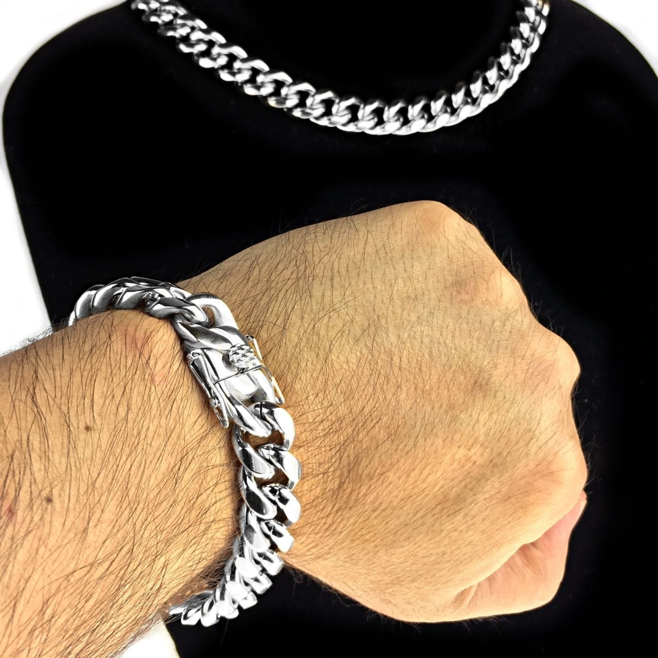 316L Stainless Steel Silver 14MM x 18" Cuban Chain & Bracelet