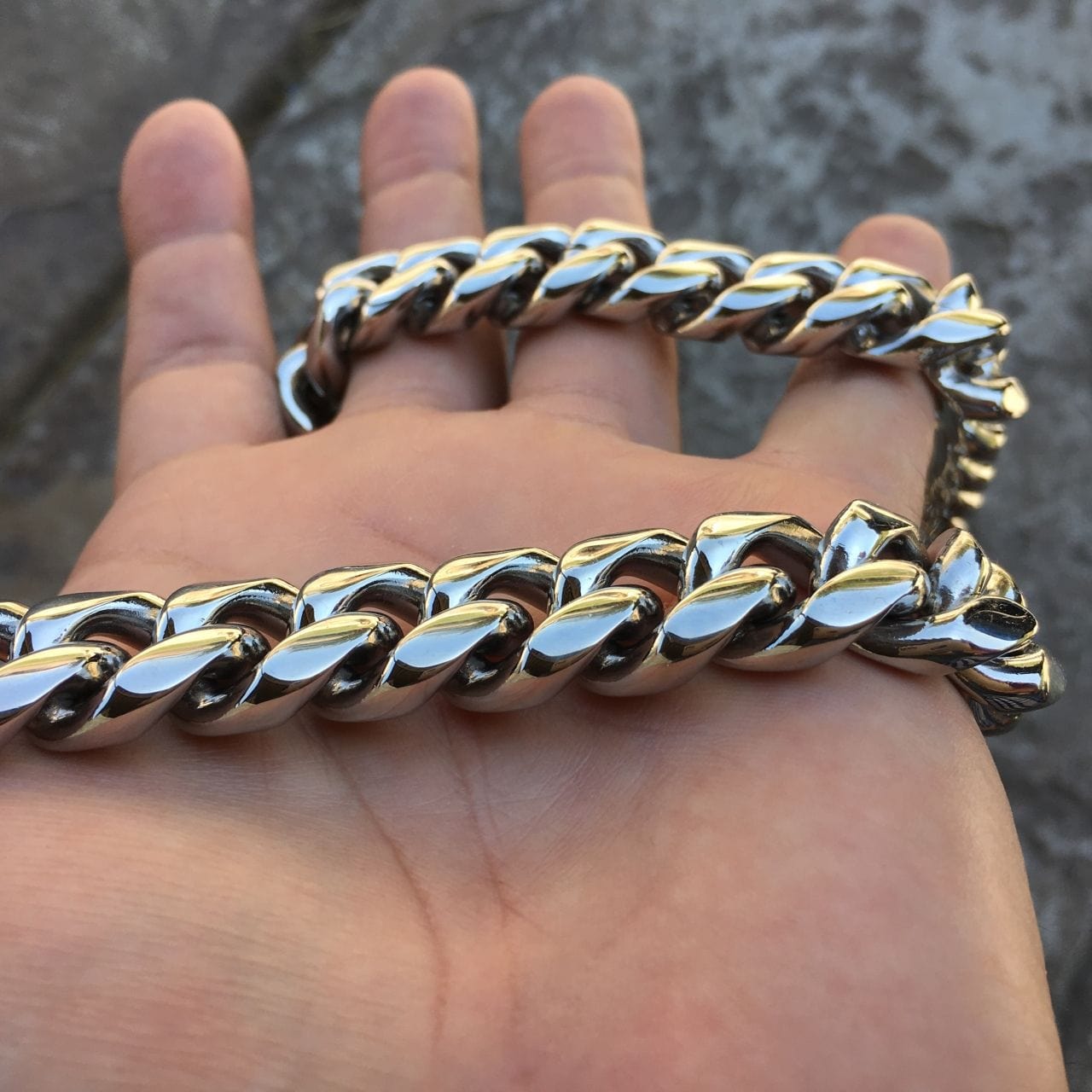 Silver 316L Stainless Steel 20" x 18MM Cuban Link Chain Necklace