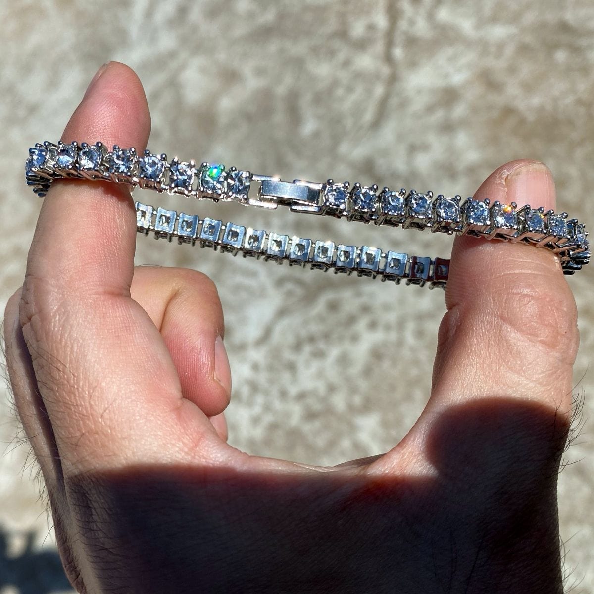 Silver One Row Tennis Bracelet 8.5"
