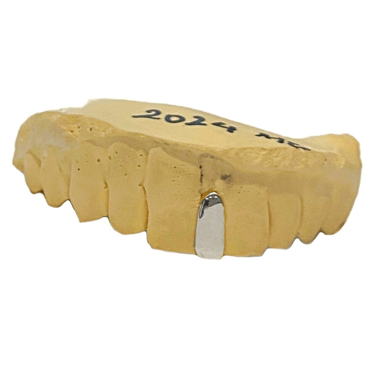 Solid 10K 14K or 18K White Gold Single Gap Grill Custom Grillz Tooth