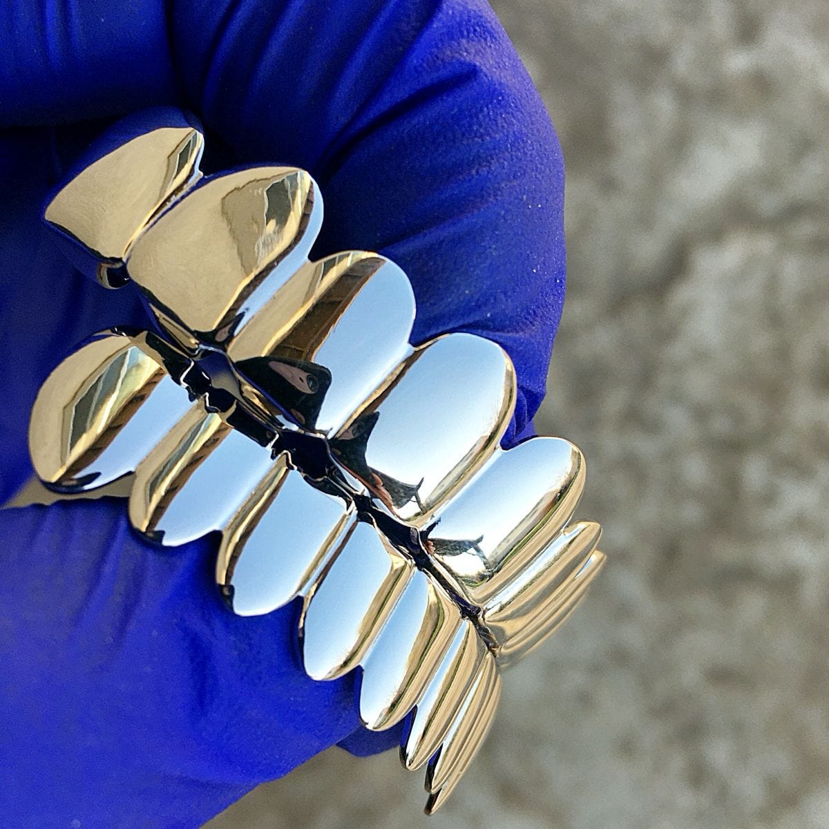 925 Sterling Silver 8 on 8 Grillz Set – Top & Bottom Teeth
