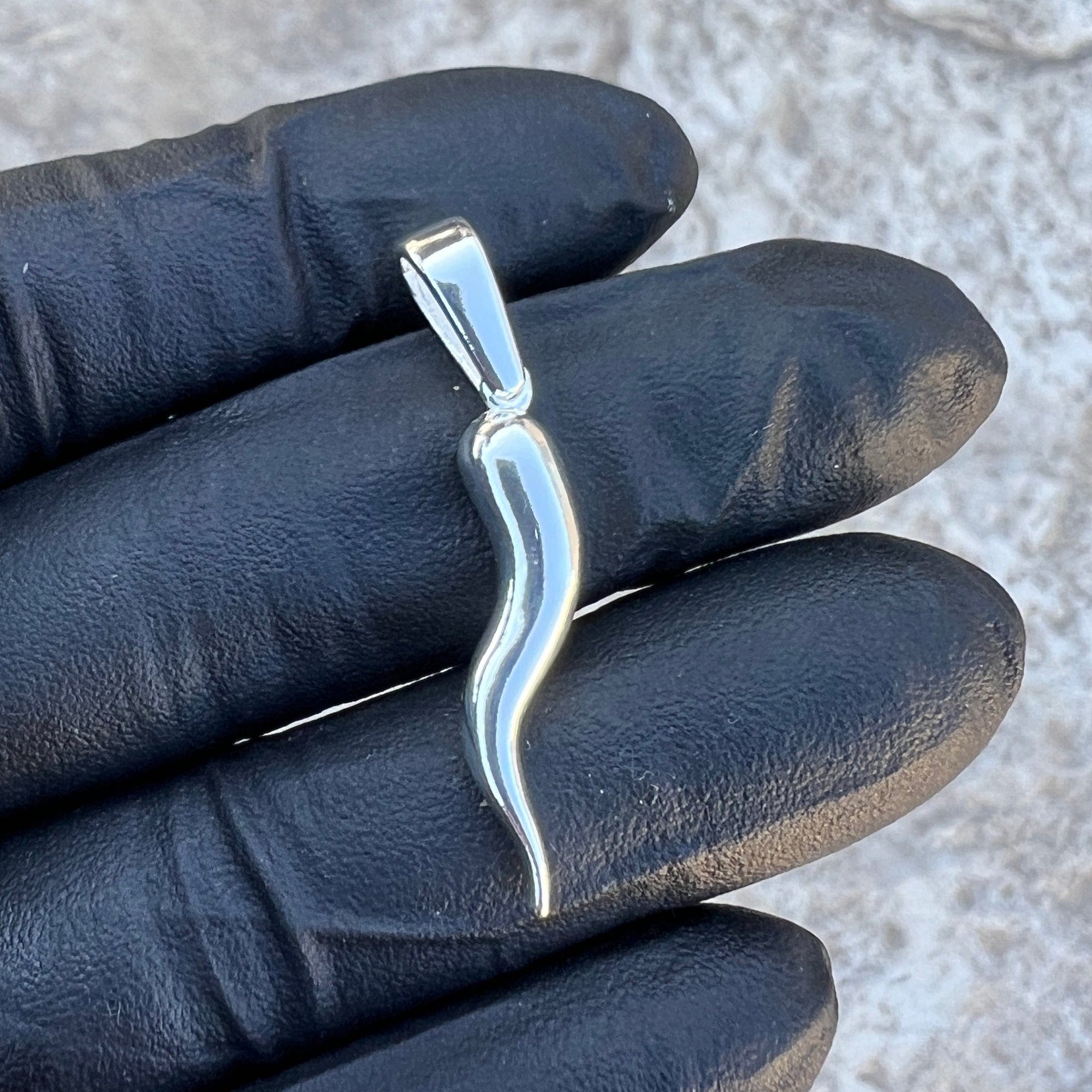 925 Sterling Silver Italian Horn Cornicello Pendant – Good Luck Amulet ...