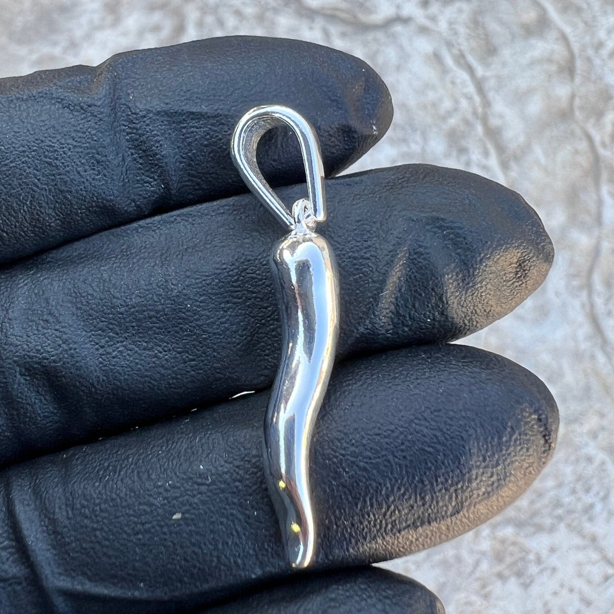 925 Sterling Silver Italian Horn Cornicello Pendant – Good Luck Amulet ...