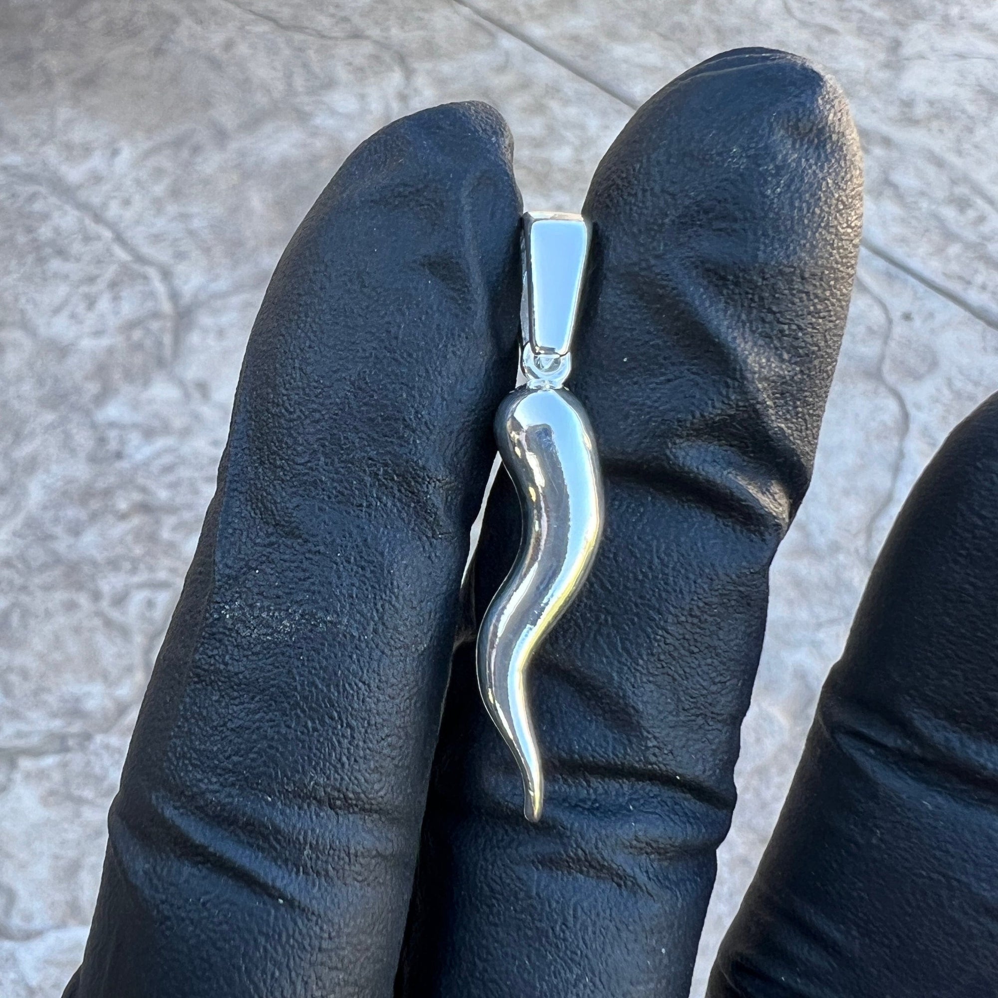 925 Sterling Silver Italian Horn Cornicello Pendant – Good Luck Amulet ...