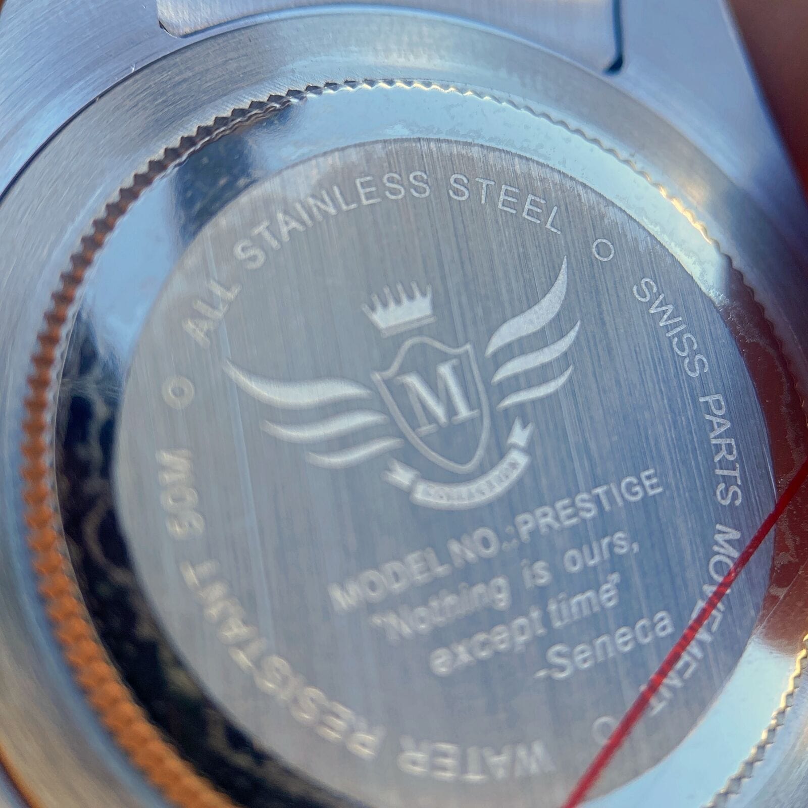 Stainless Steel Two-Tone Black Face Watch Automatic Self Wind