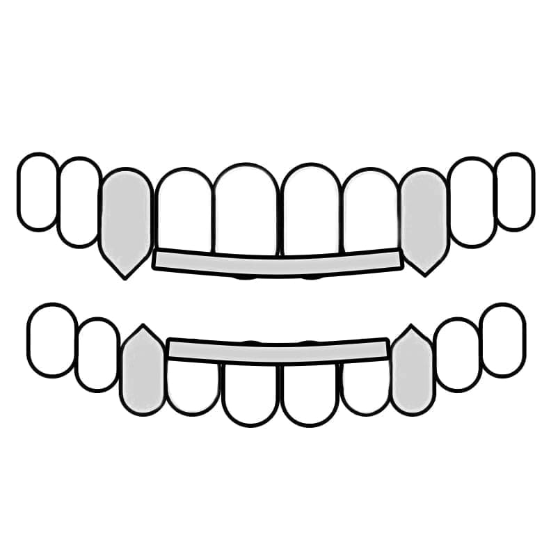 Real 10k White Gold Vampire Teeth Fangs Custom Grillz