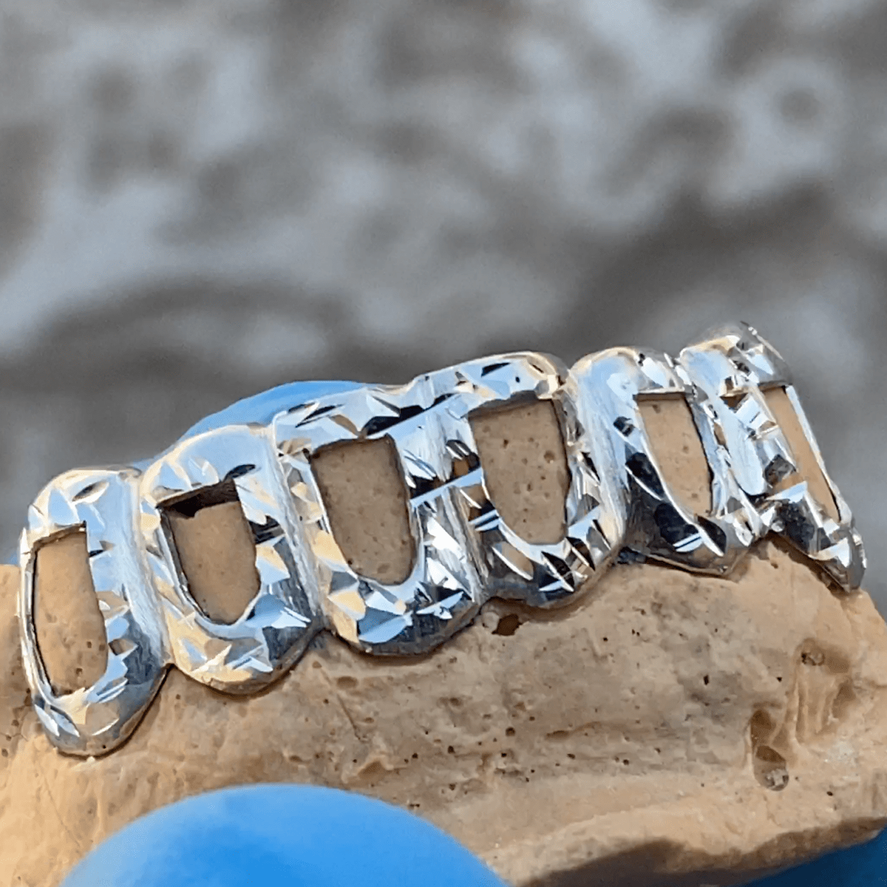 925 Sterling Silver Open Face Windows Custom Grillz