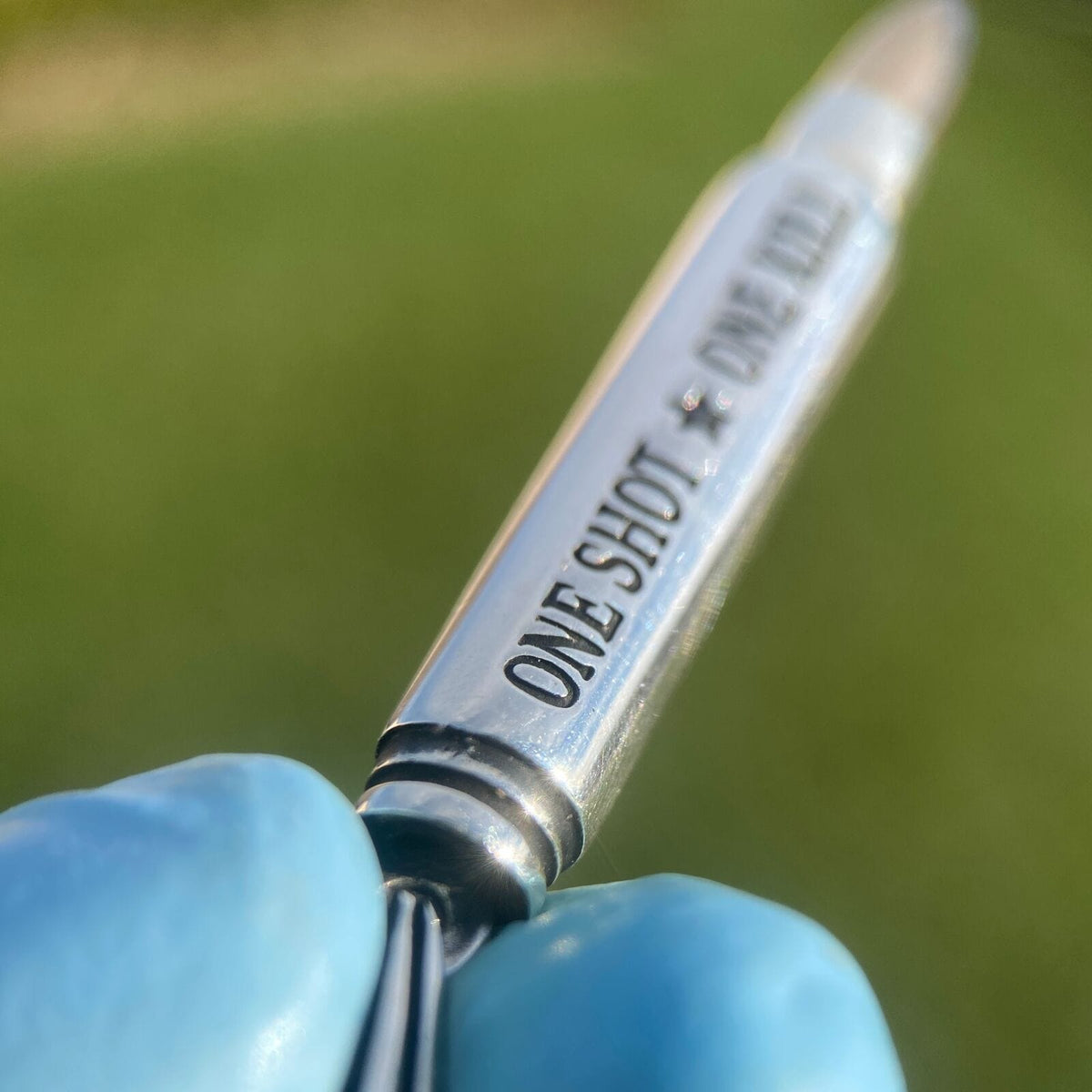 925 Sterling Silver One Shot One Kill Rifle Bullet Military Sniper Pen